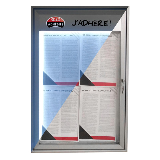Vitrine d'Affichage Extérieur Led 1 Porte Battante - SDAG Adhésifs